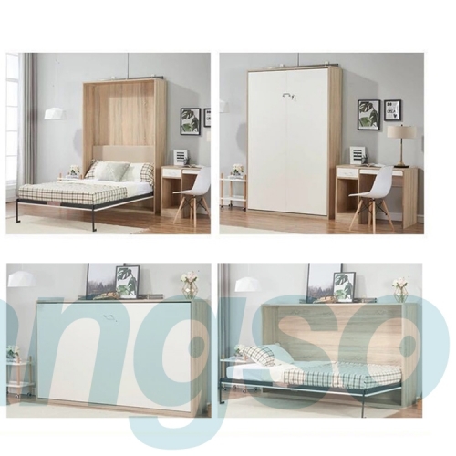 Modern Simple Invisible Bed Double Invisible Folding Bed With Mattress ...